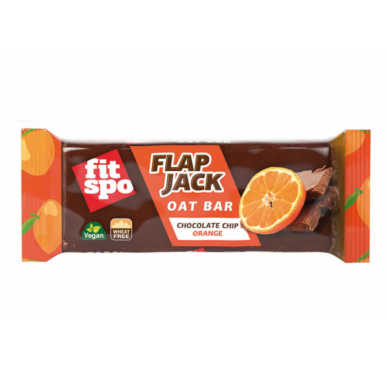 Baton din ovaz FitSpo Flapjack Oat Bar Aroma de Ciocolata si portocale, 90g